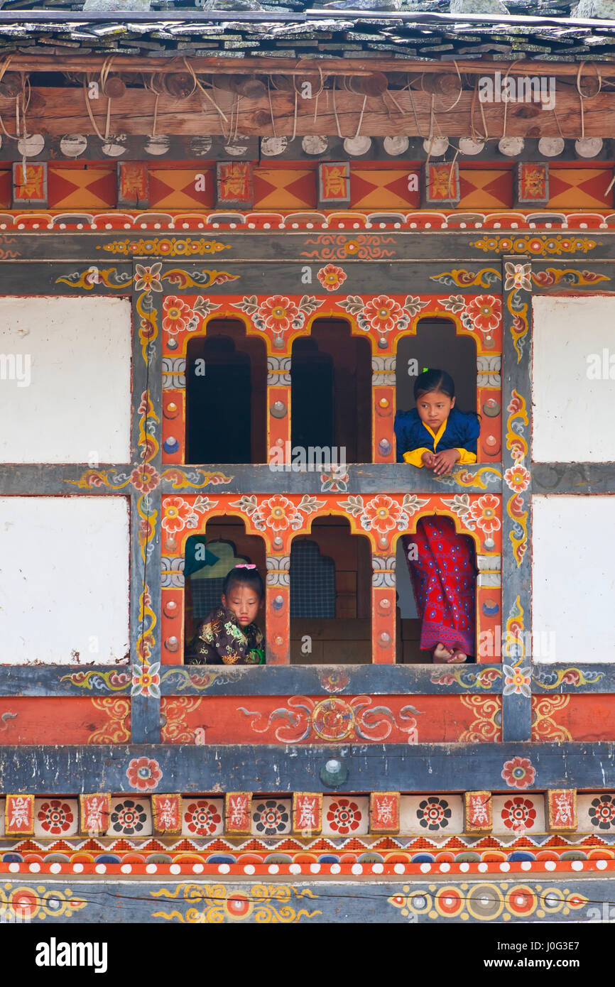 Tshechu Festival at Wangdue Phodrang Dzong Wangdi Bhutan Stock Photo ...