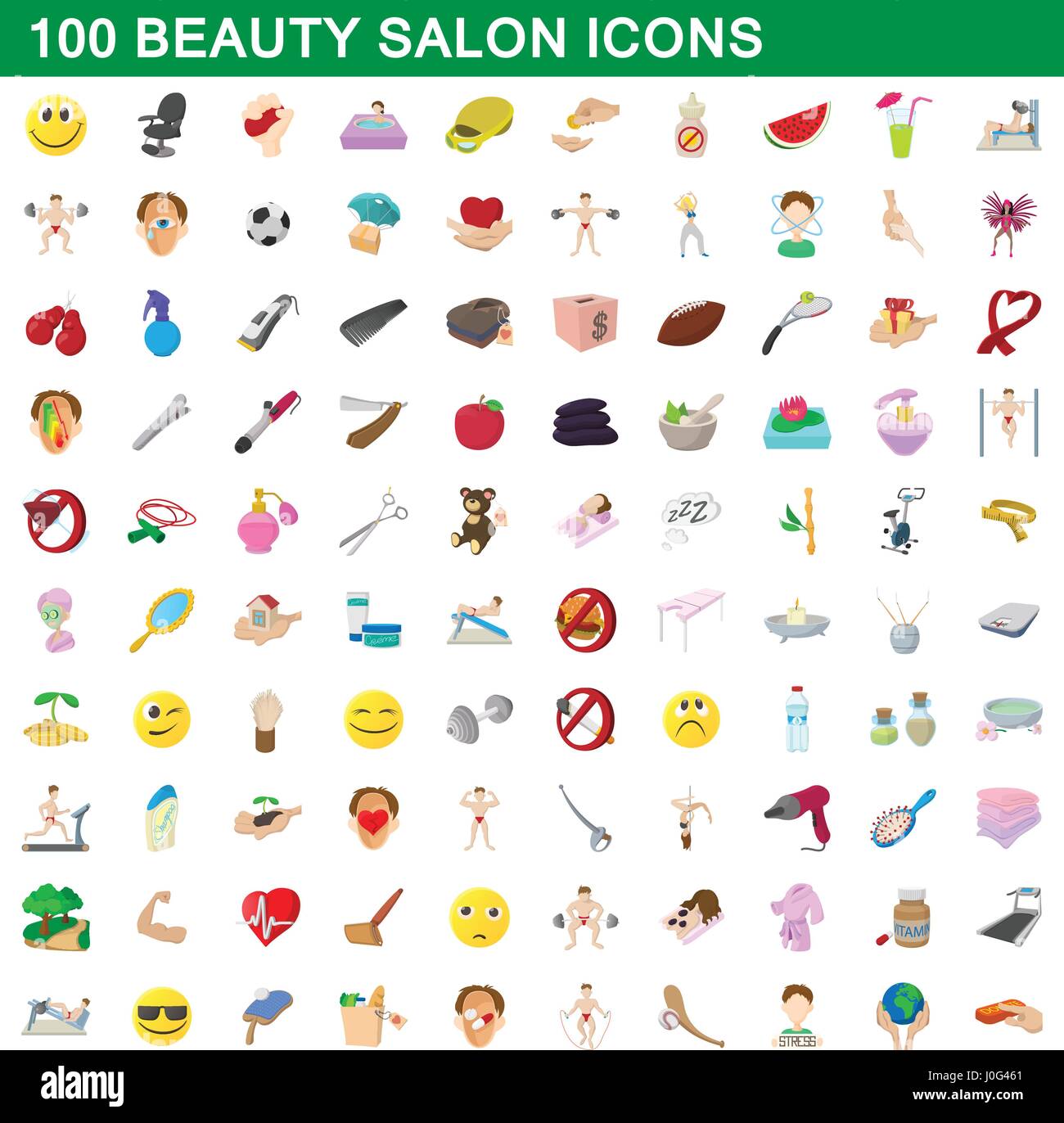 100 beauty salon icons set, cartoon style Stock Vector Image & Art - Alamy