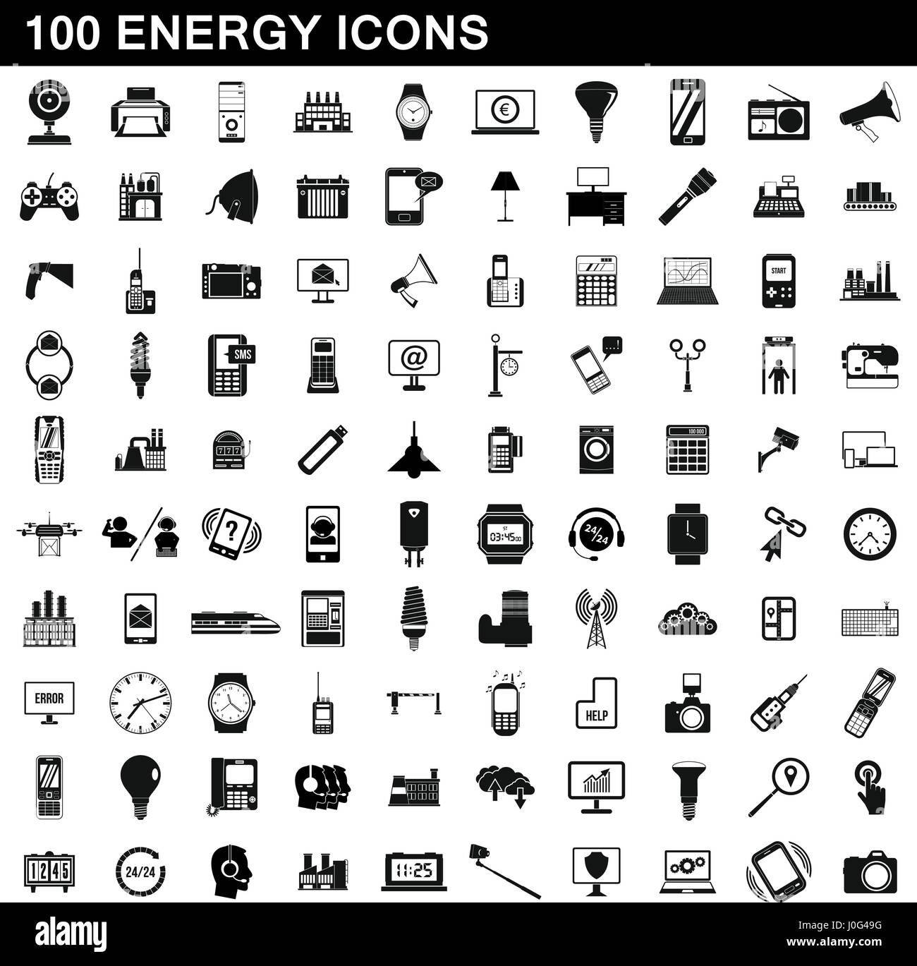 100 energy icons set, simple style Stock Vector Image & Art - Alamy