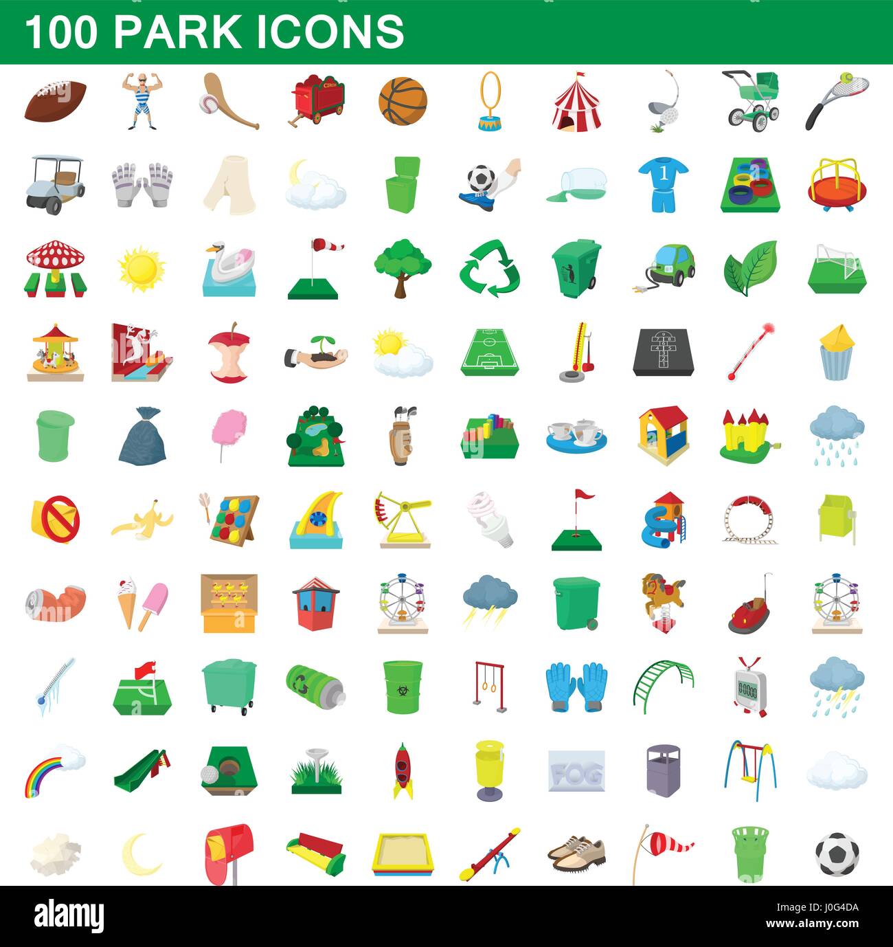 100 park icons set, cartoon style Stock Vector Image & Art - Alamy