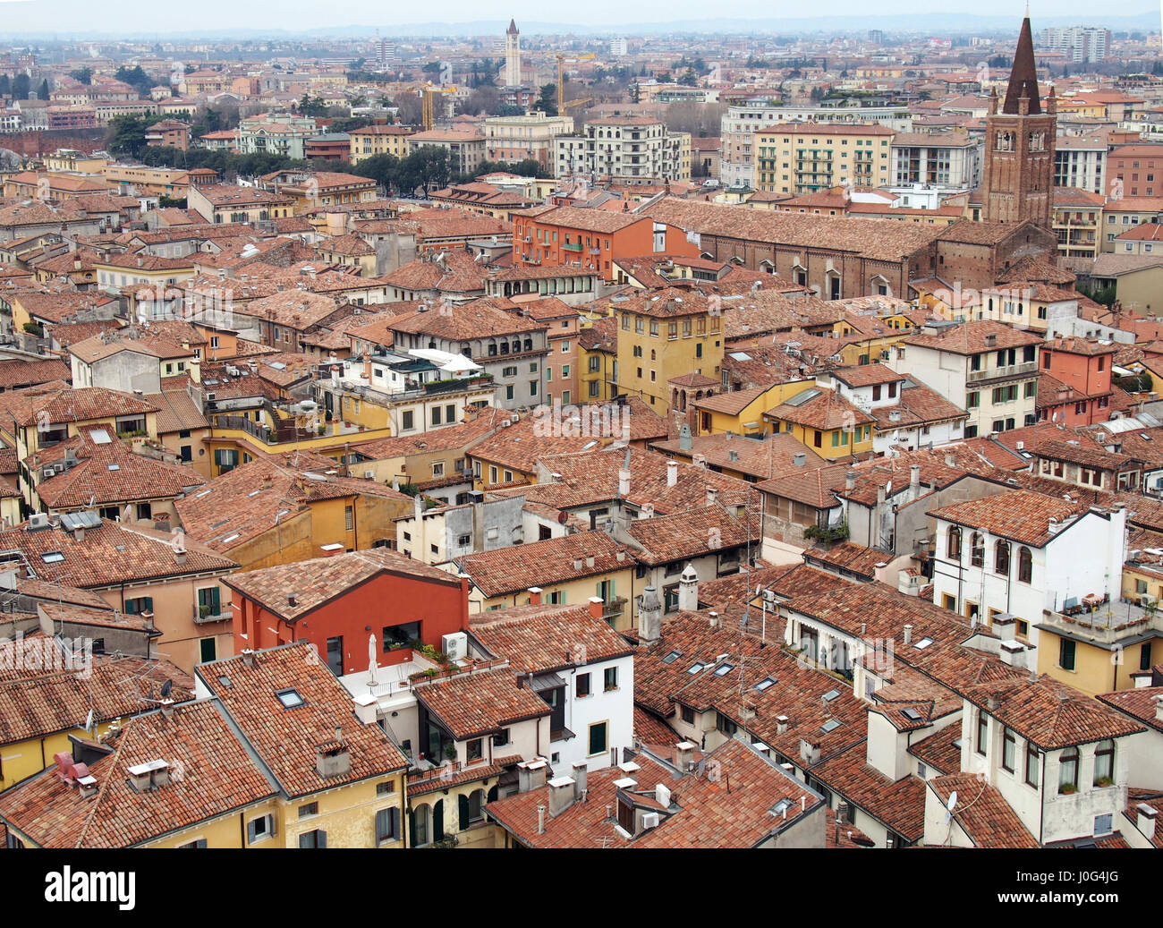 Aerial view verona cathedral italy hi-res stock photography and images ...