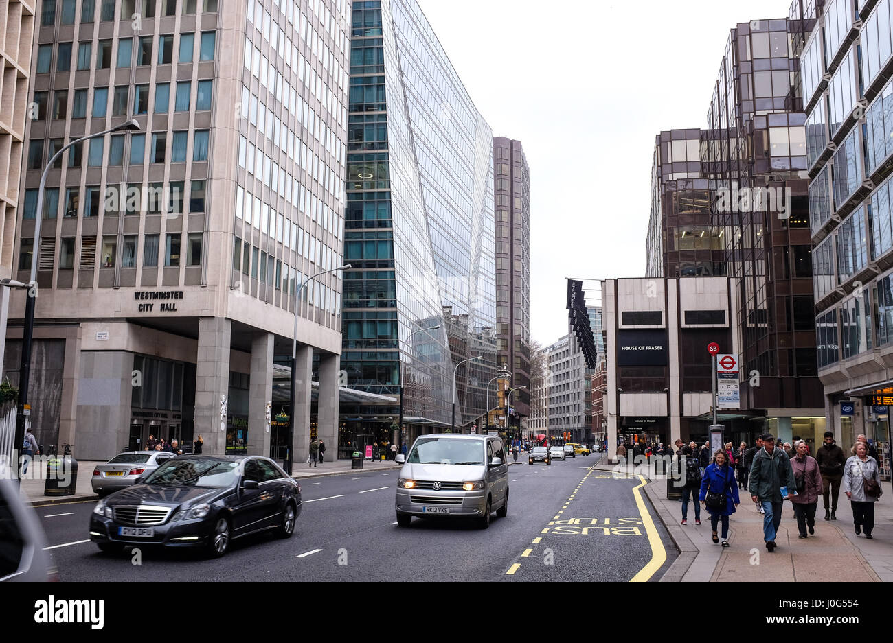 Traffic in Victoria Street London UK Stock Photo - Alamy