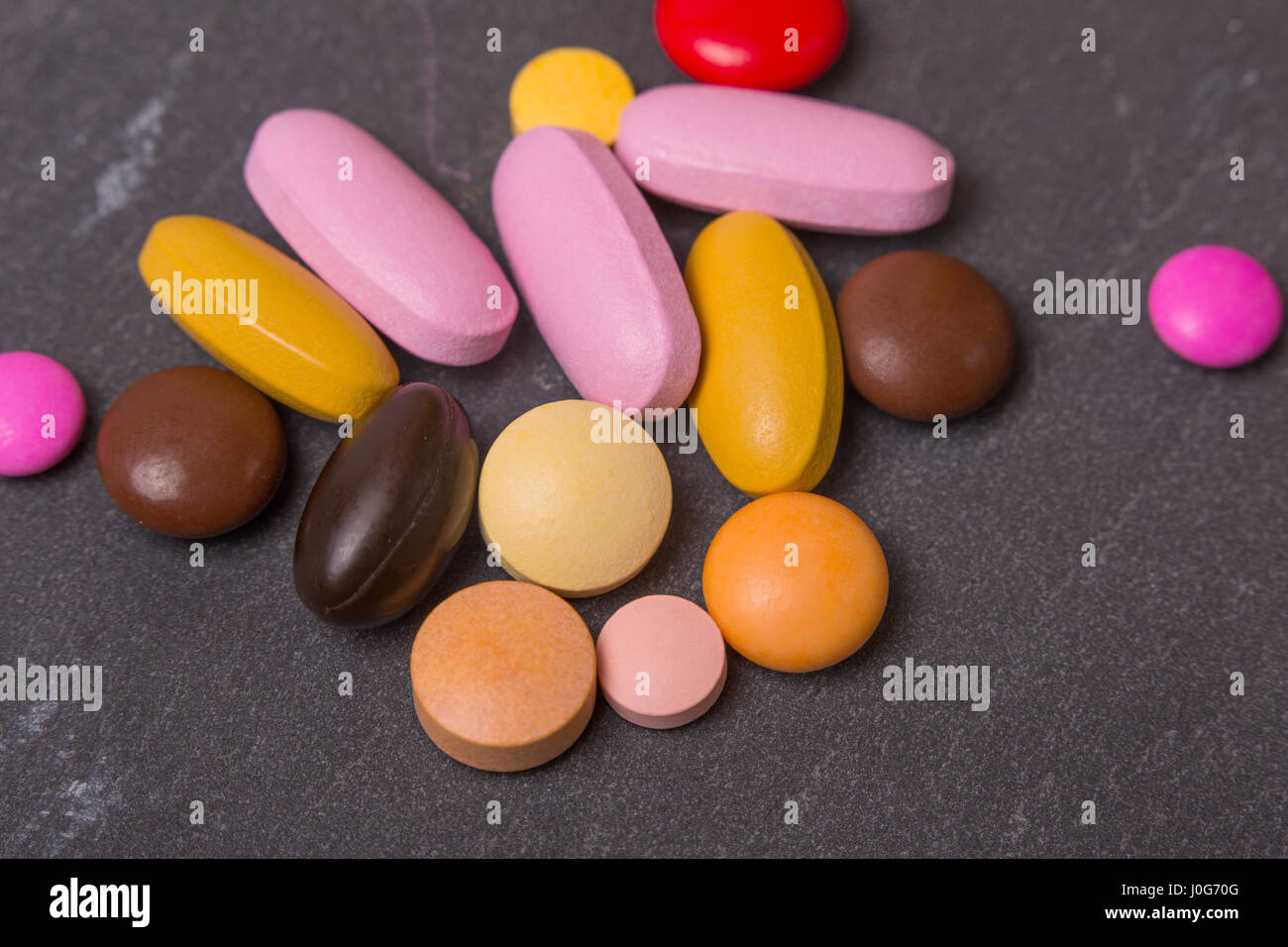 different Tablets pills capsule heap mix therapy drugs Stock Photo - Alamy