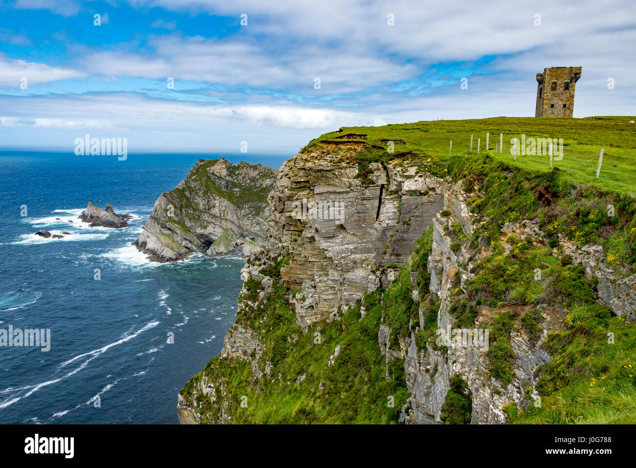 The signal tower at Mullaghtan Head, built in the early 1800s during ...