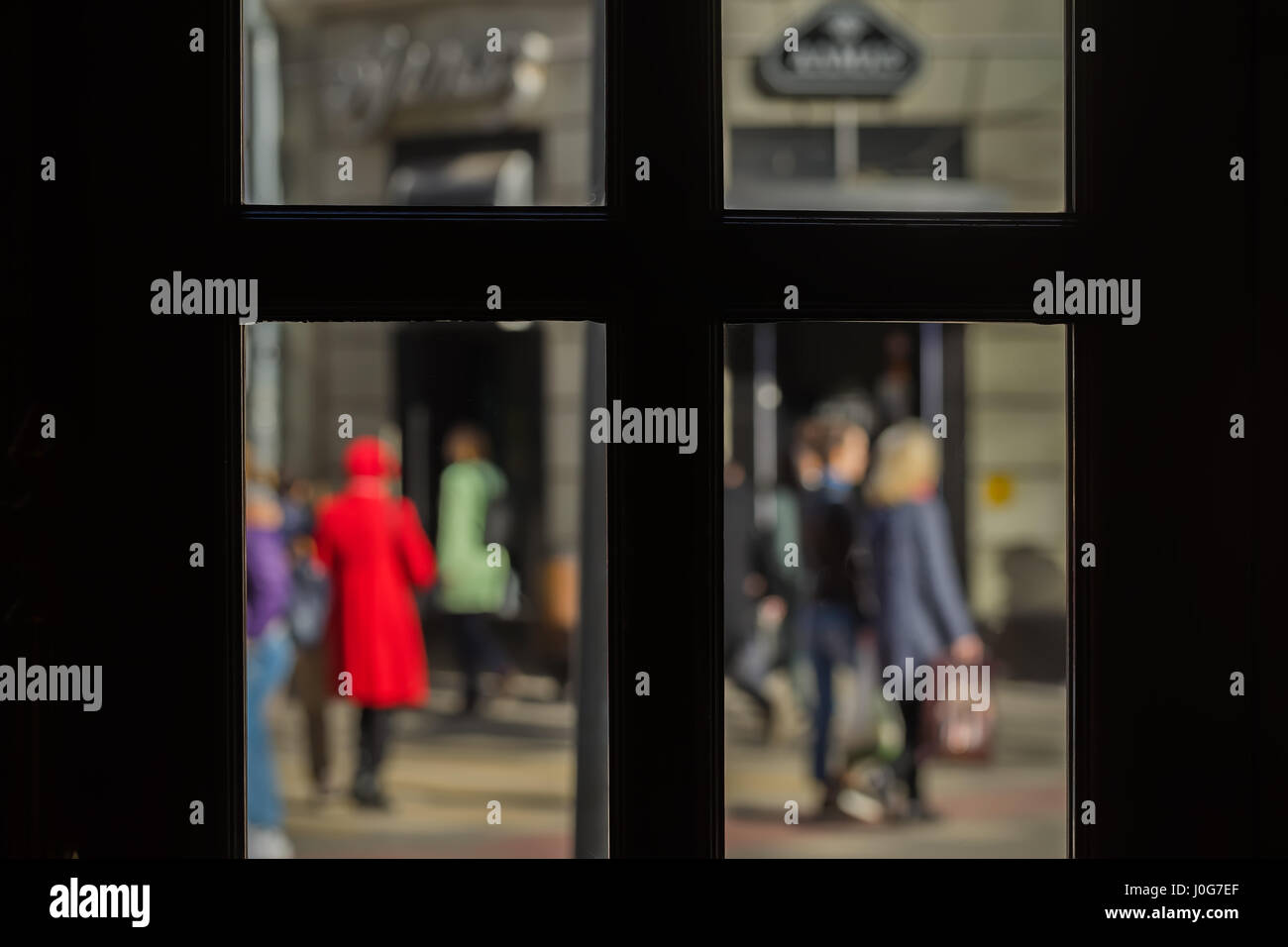 Woman silhouette blur window hi-res stock photography and images - Alamy