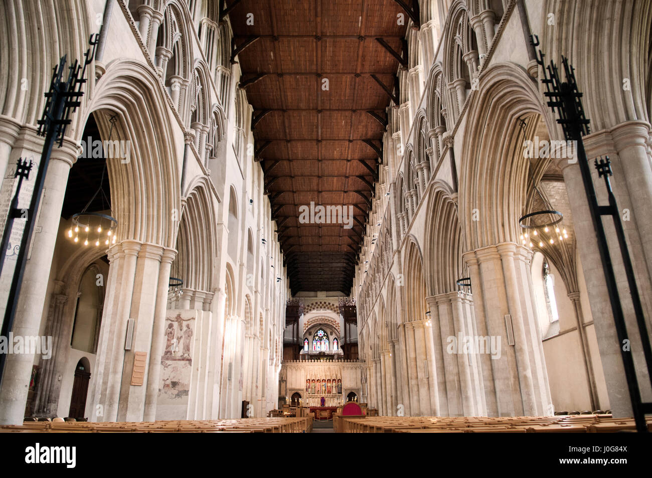 Cathedral interior in natural daylight at wide angle Stock Photo - Alamy