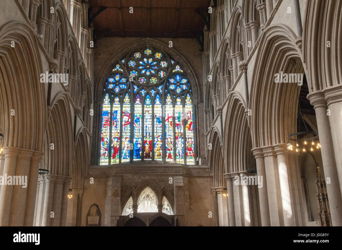 stained glass window of a cathedral in daylight Stock Photo - Alamy