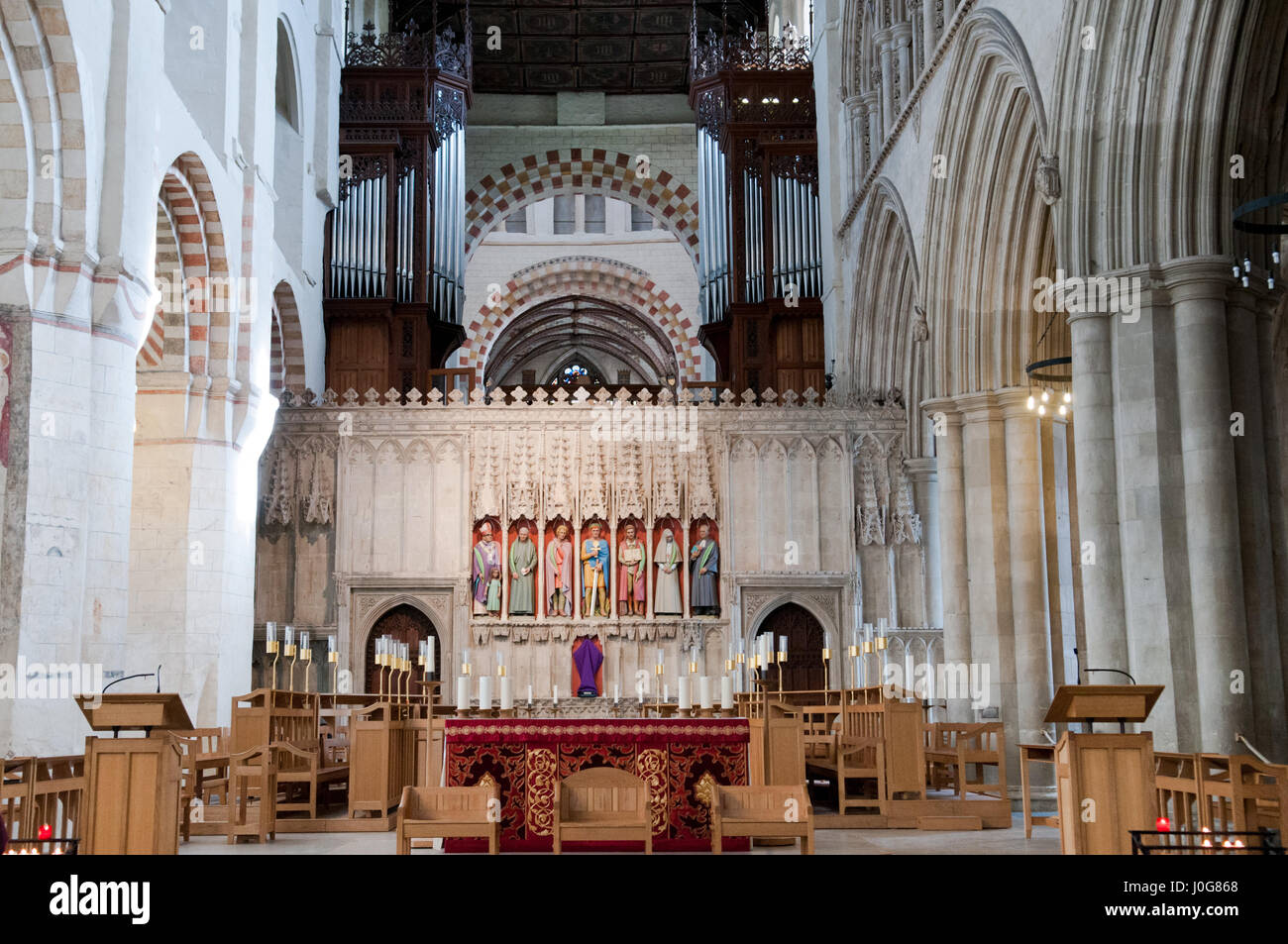 Altar and nave inside a cathedral Stock Photo - Alamy