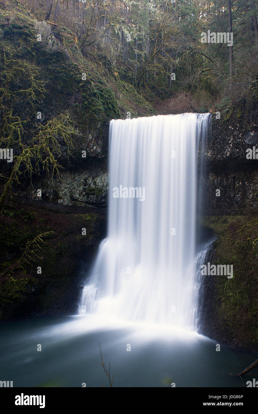 Lower South Falls at Silver Falls State Park in Oregon, USA Stock Photo ...