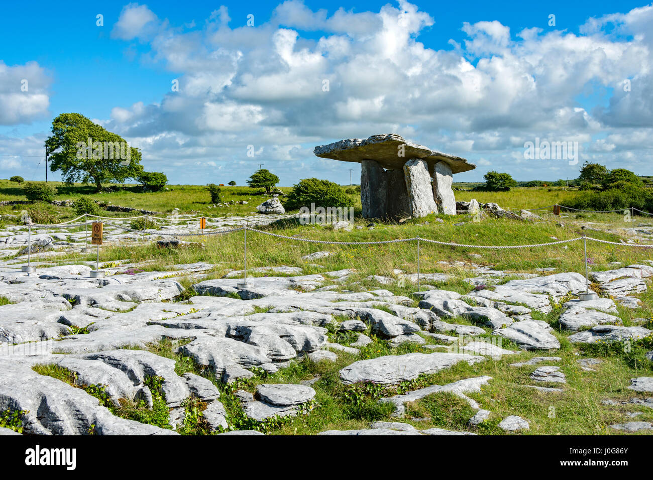 Poulabrone Dolmen, a Neolithic portal tomb on the Burren, County Clare ...