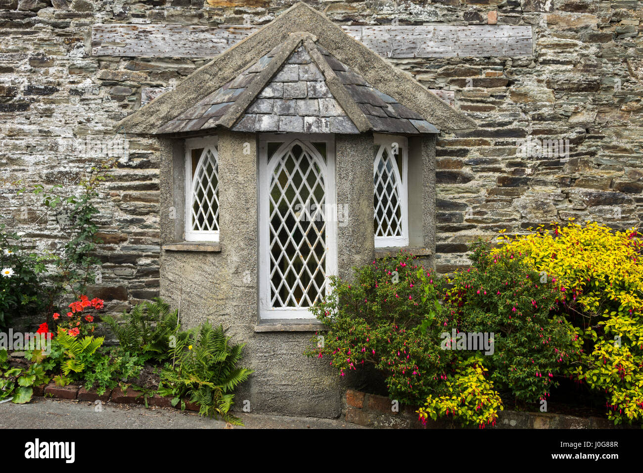 Bay window in a cottage, Main Street, Castletownsend, County Cork ...
