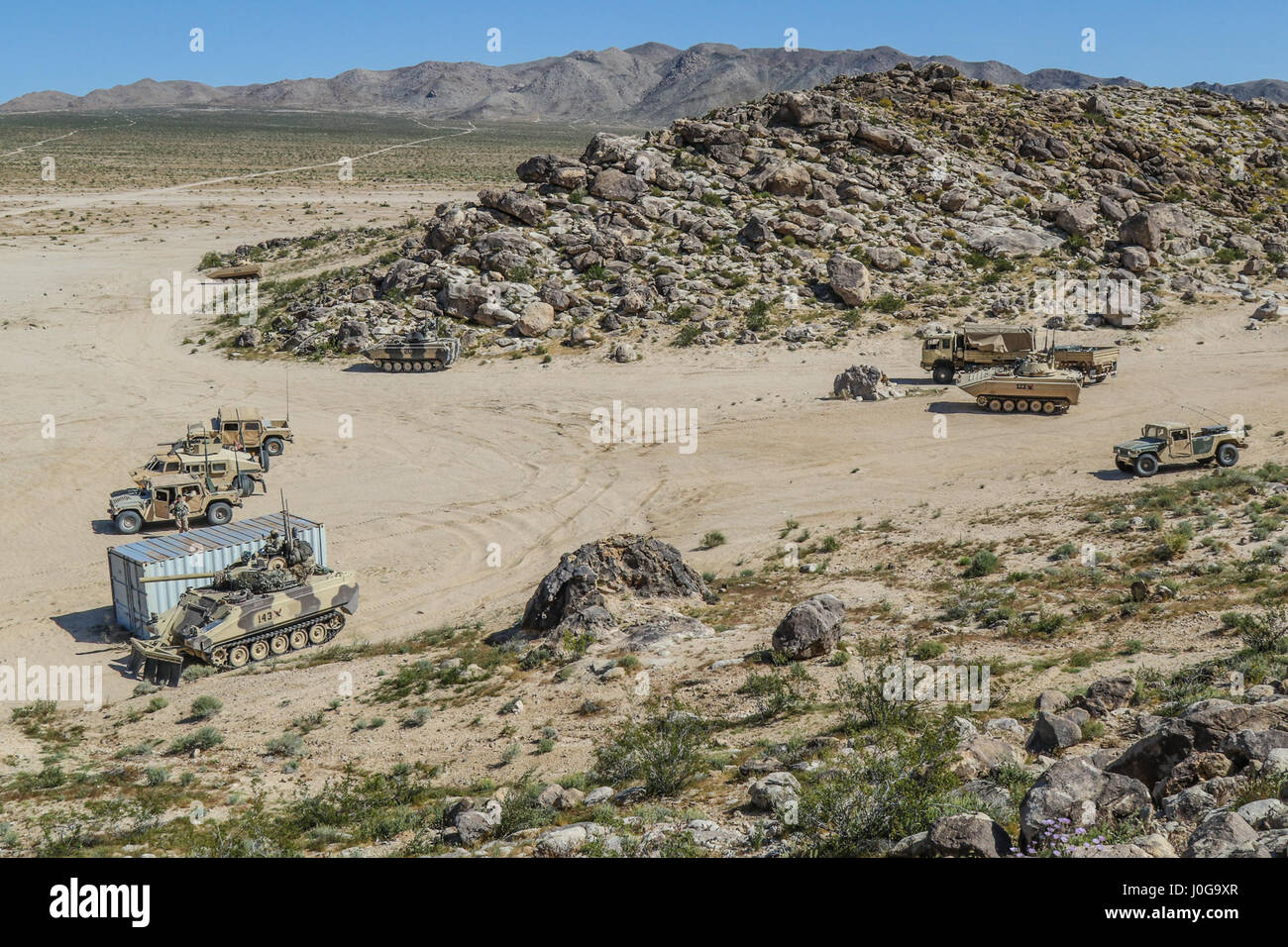 FORT IRWIN, Calif. – Vehicles of 1st Squadron, 11th Armored Cavalry ...