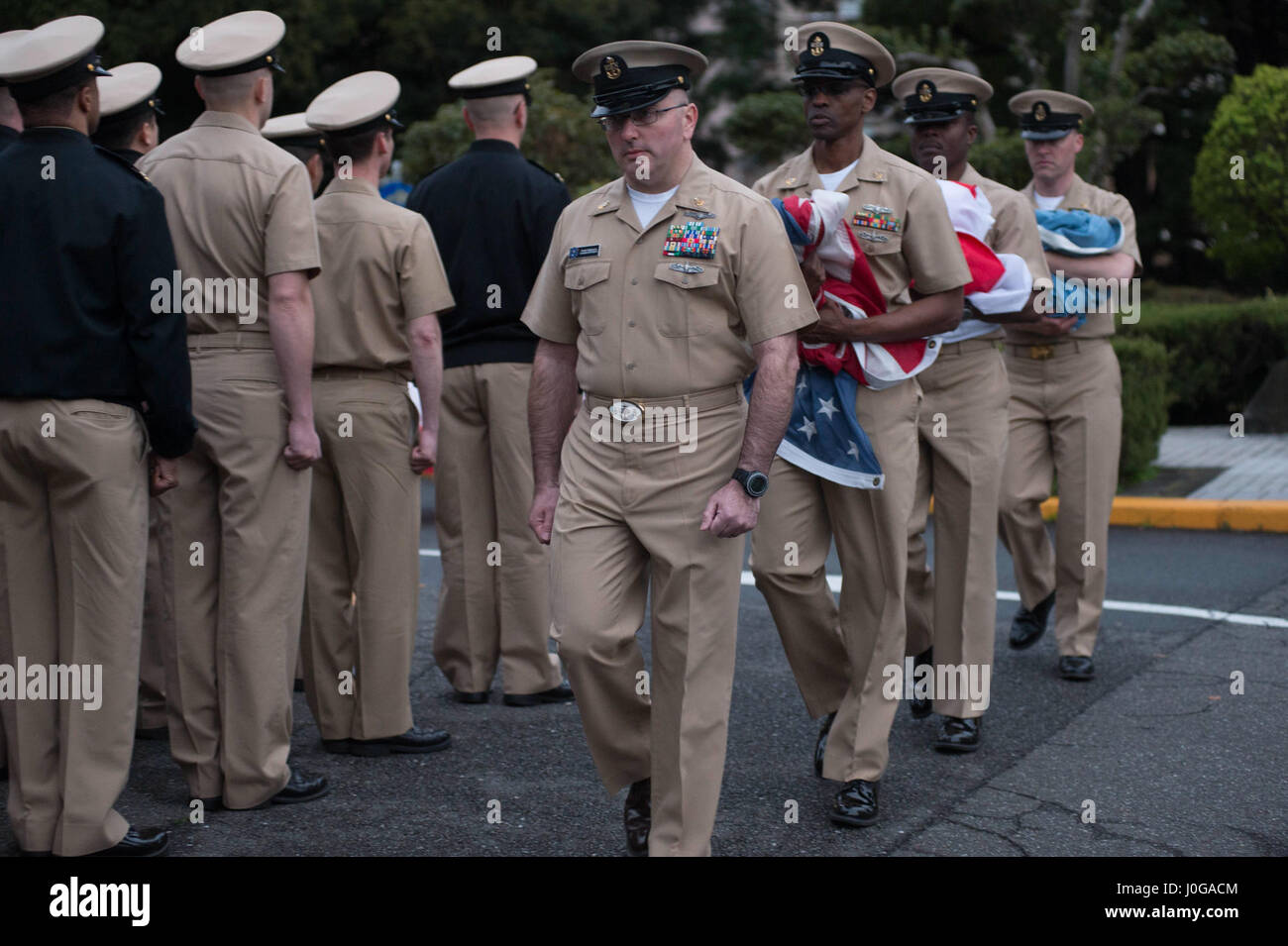 Chief petty officers from the U.S. 7th Fleet and USS Blue Ridge observe ...