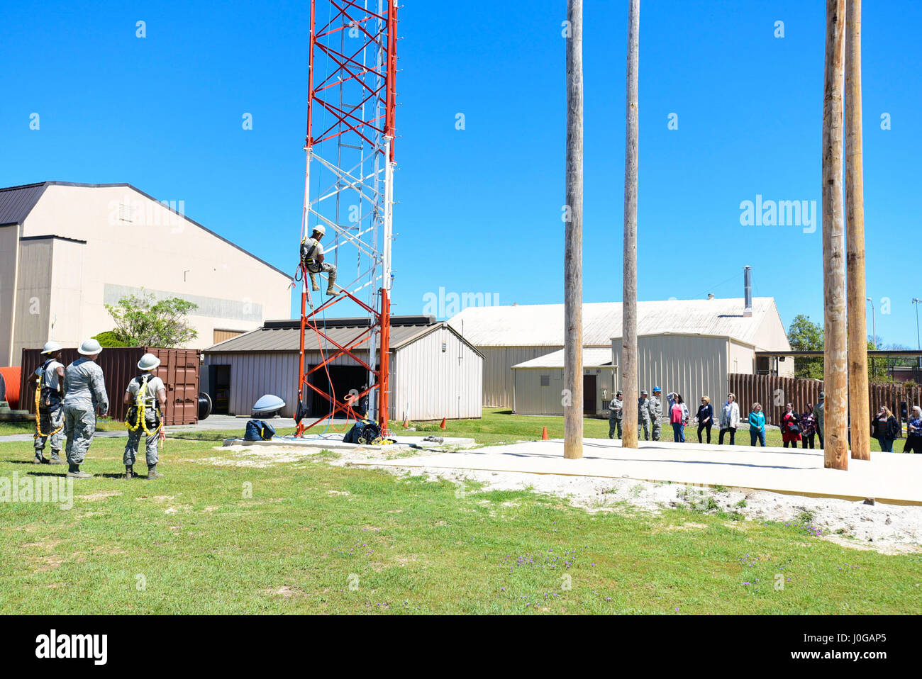 U.S. Air Force Airmen from the 202nd Engineering Installation Squadron ...