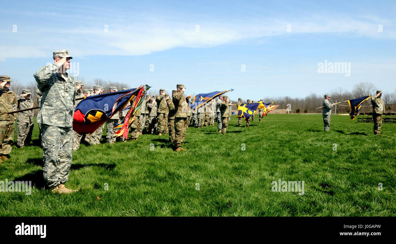 Soldiers representing the five commands of the Illinois Army National ...