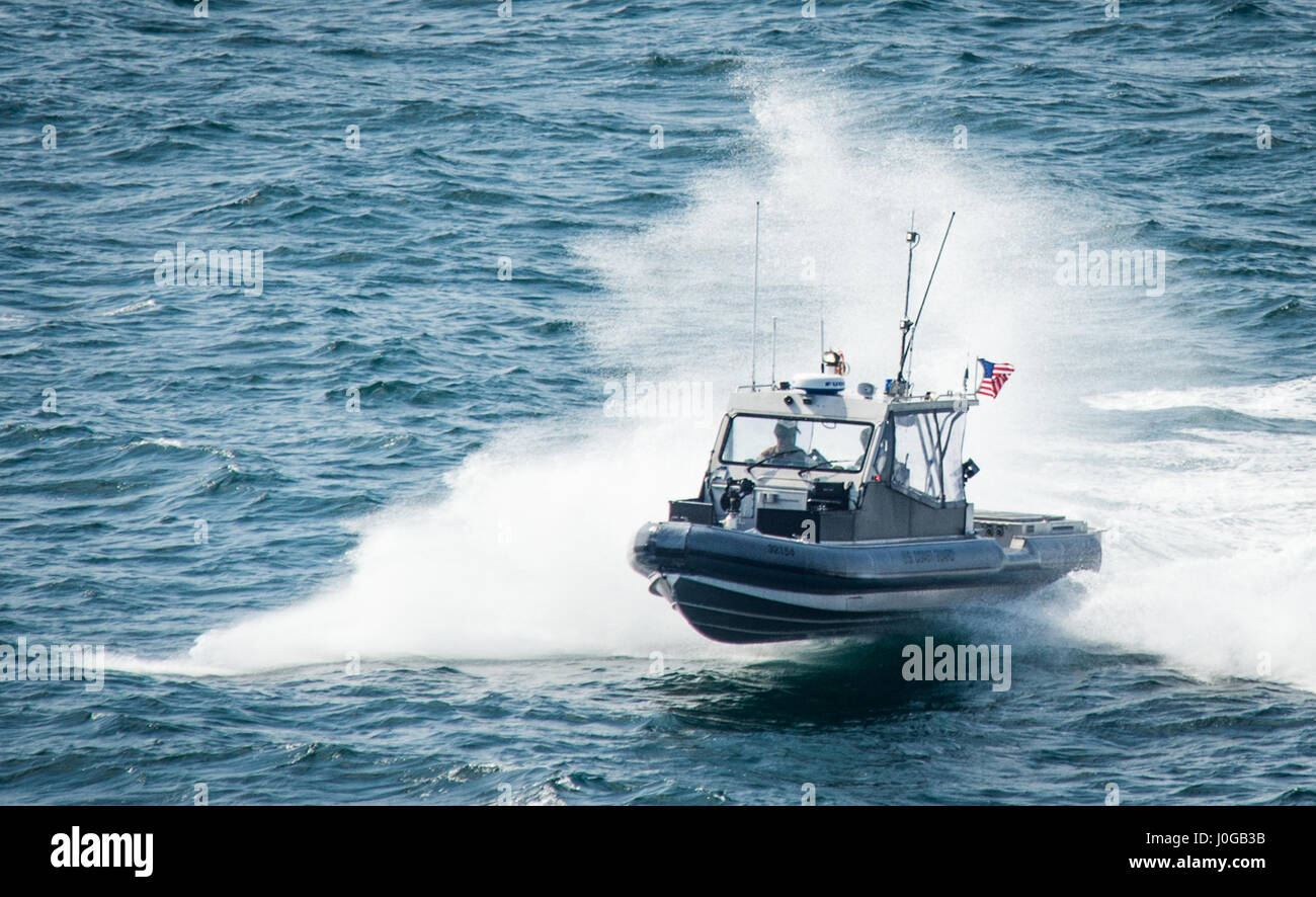 A 32-foot transportable port boat assigned to the U.S. Coast Guard’s ...