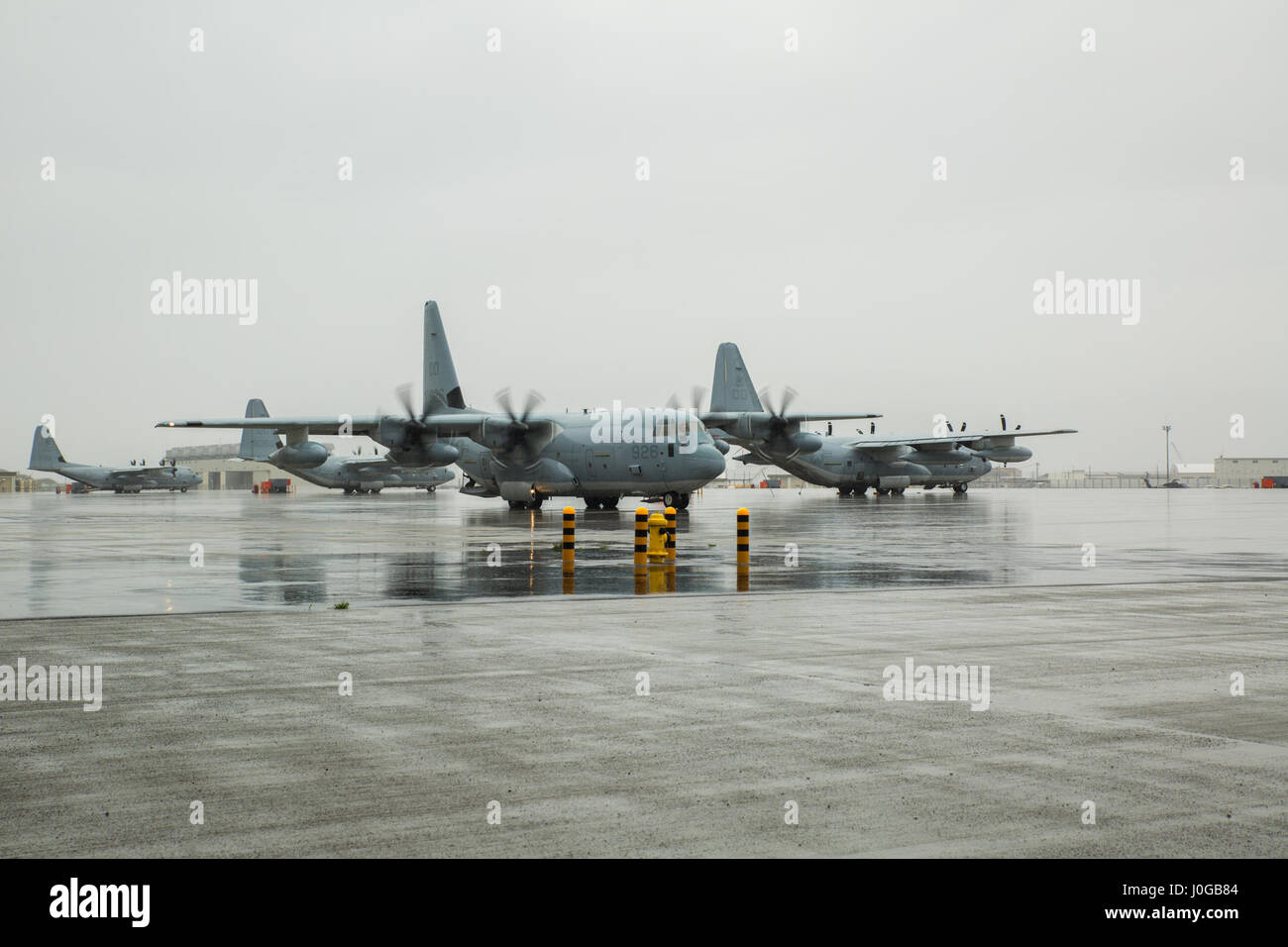 A U.S. Marine Corps KC-130J Hercules with Marine Aerial Refueler ...