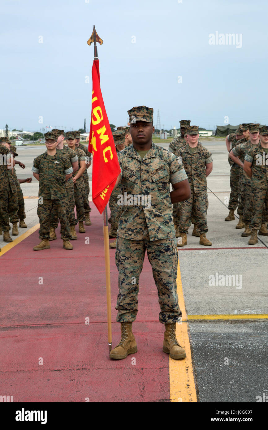 MCAS FUTENMA, OKINAWA, Japan— Cpl. Saamad Mitchell holds the ...