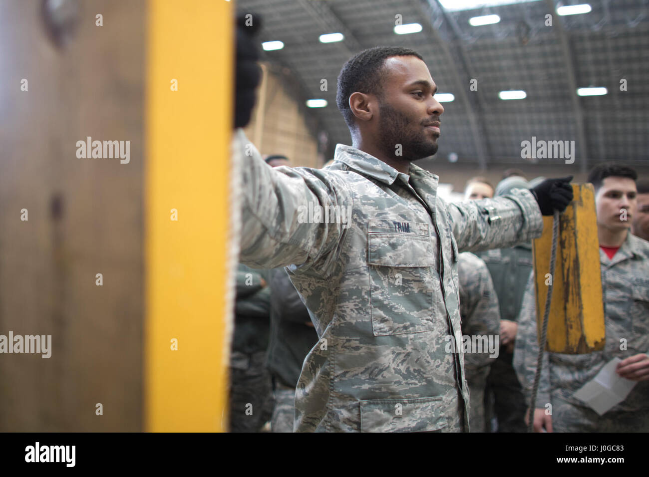 Senior Airman Anthony Trim, 374th Aircraft Maintenance Squadron crew ...