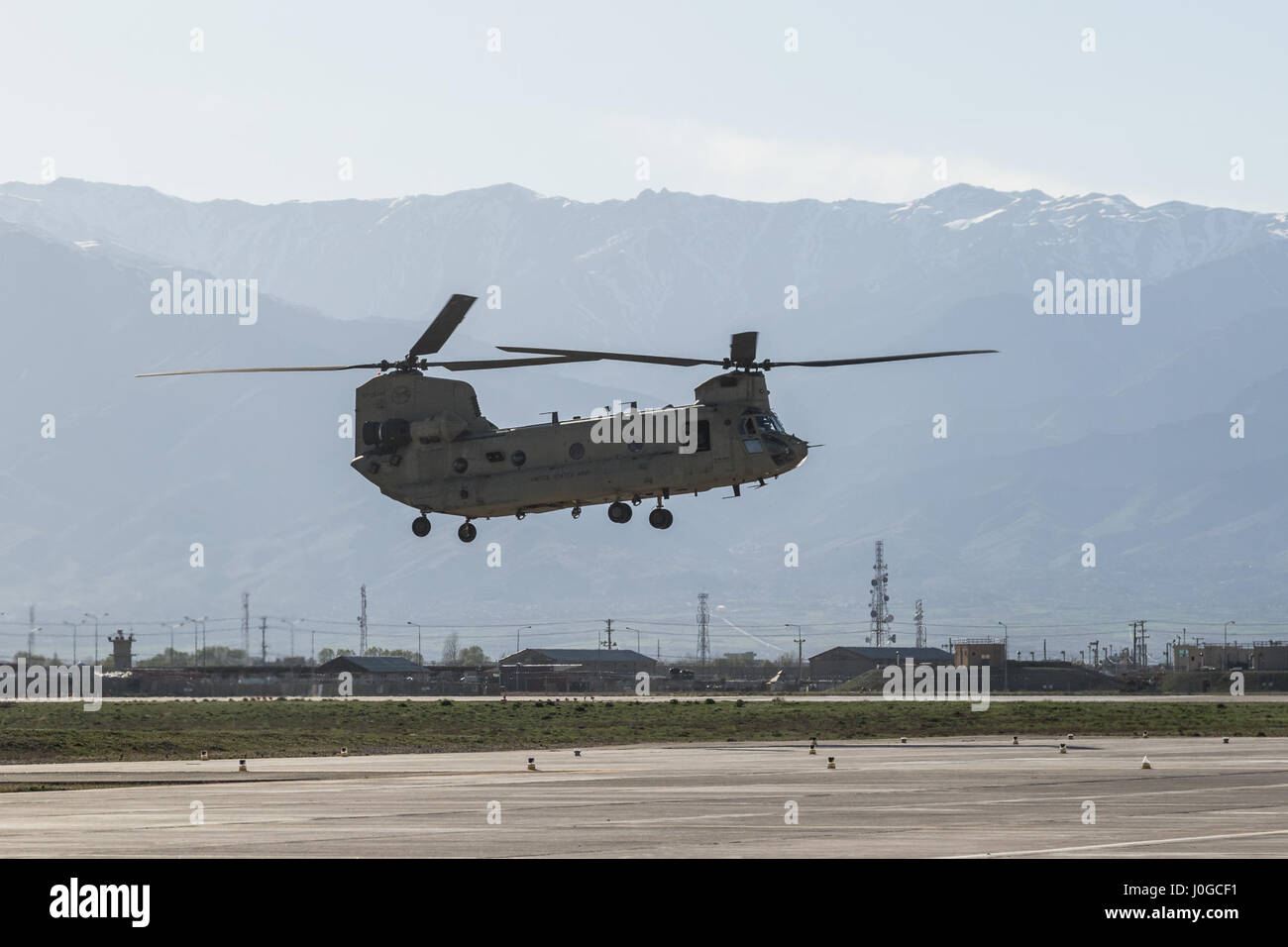 U.S. Army CH-47 Chinook helicopter pilots assigned to Task Force Flying ...