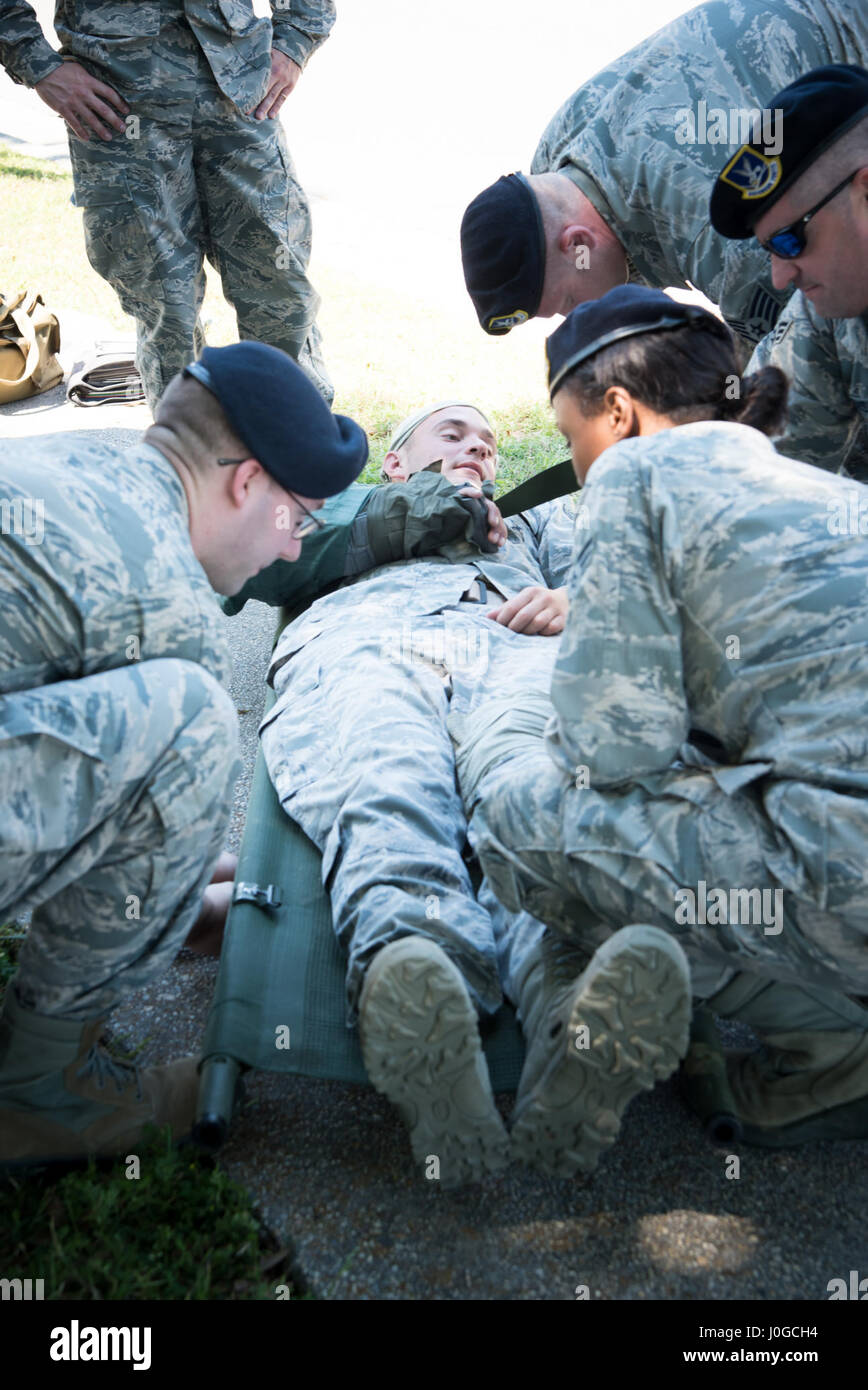 during self aid and buddy care training April 1 at Keesler Air Force ...