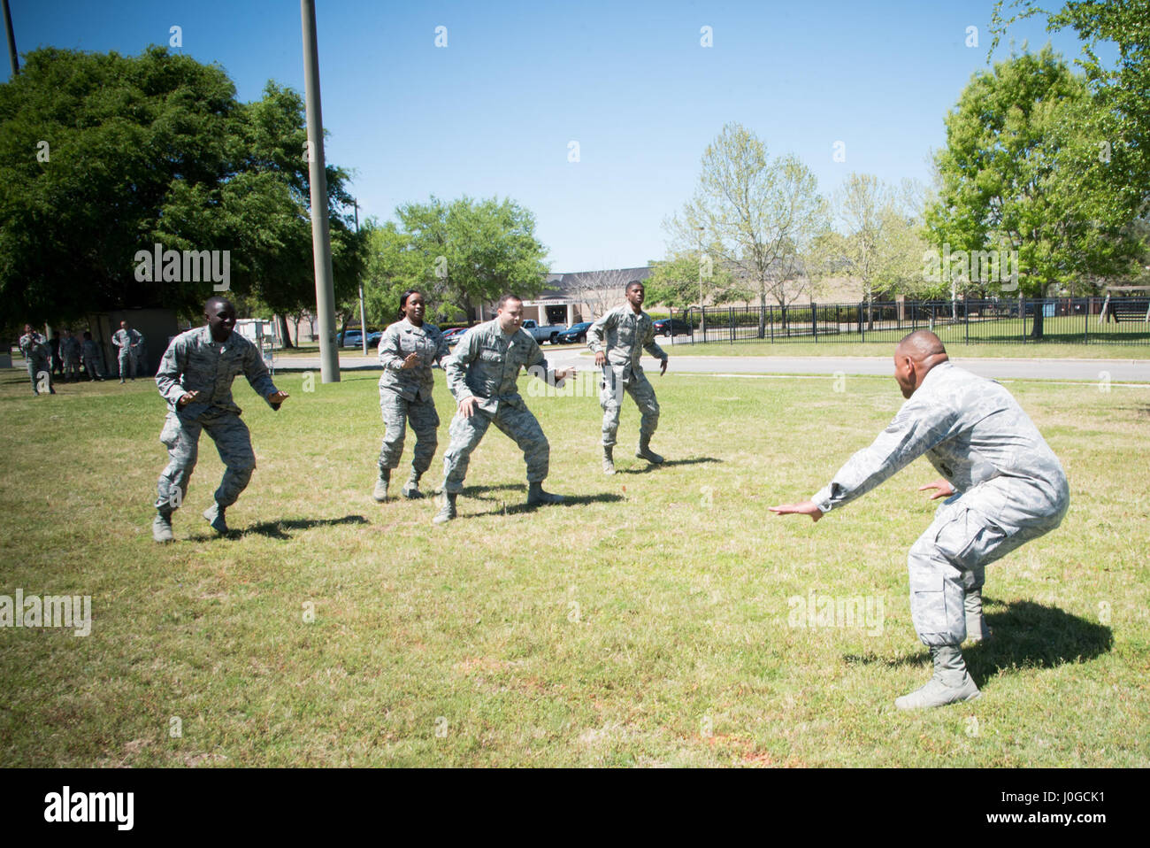 Tech. Sgt. Kentrill Rhodes, 403rd Security Forces Squadron, leads ...