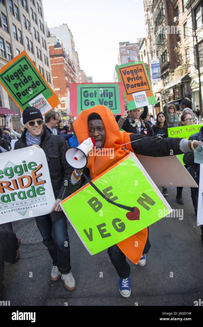 10th Annual Veggie Pride Parade marches through Greenwich Village in NY ...