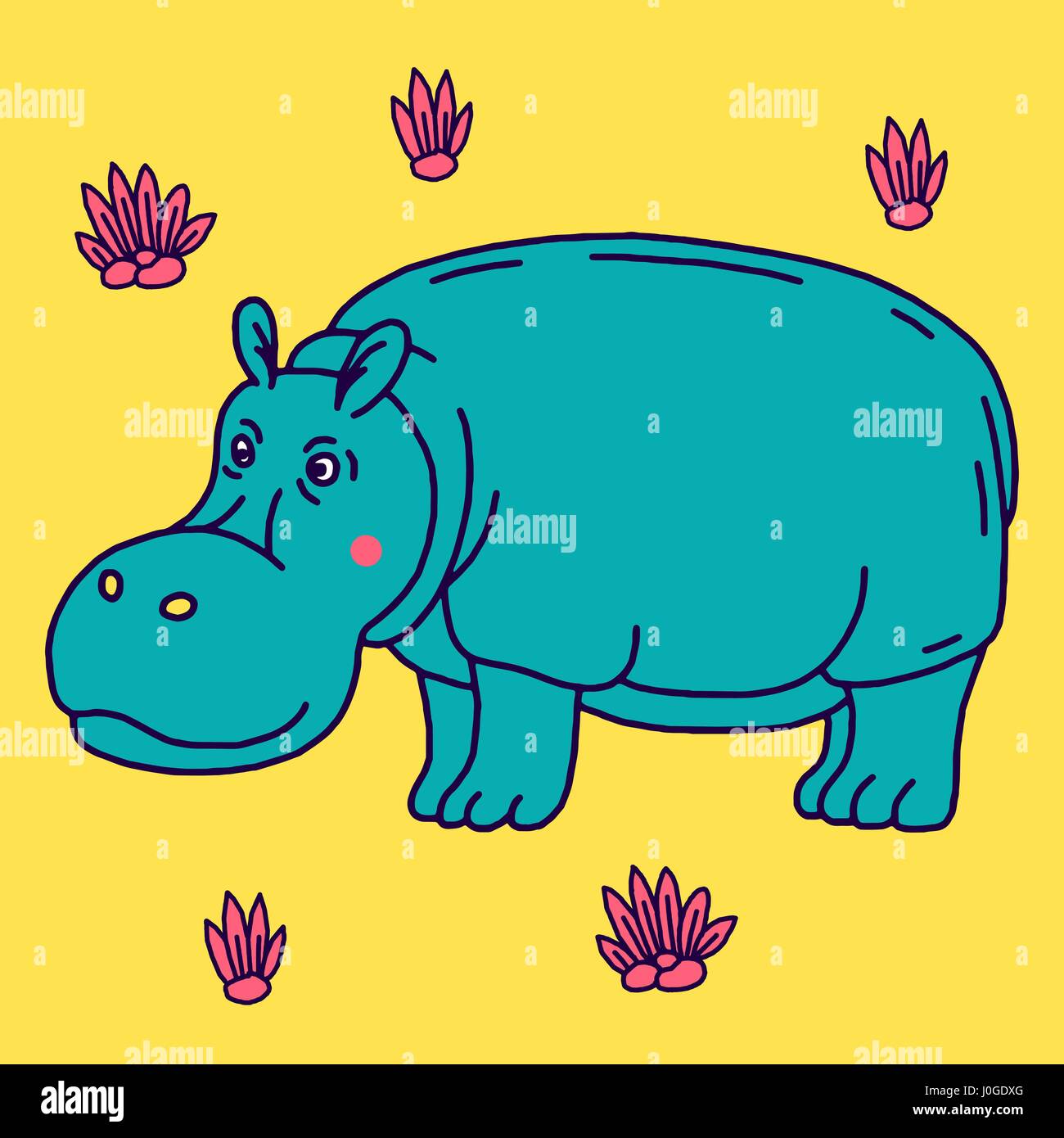 Cute baby hippo head cartoon hi-res stock photography and images - Alamy