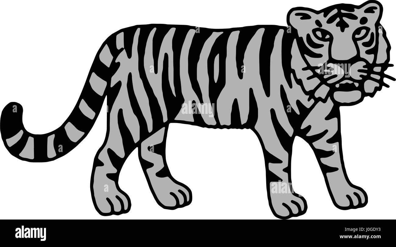 Cute tiger cartoon roaring Stock Vector Image & Art - Alamy