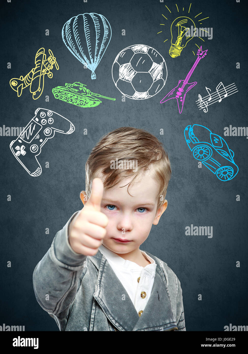 A conceptual image of a thinking child Stock Photo - Alamy