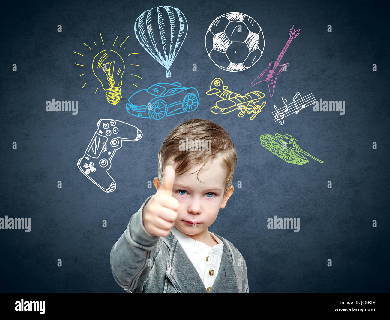 A conceptual image of a thinking child Stock Photo - Alamy