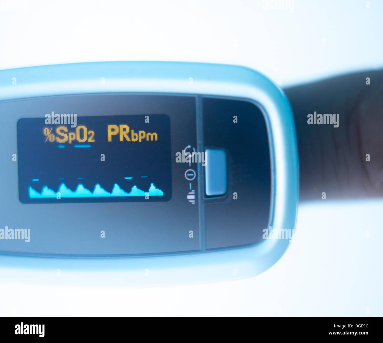 Blood pressure finger resting pulse monitor used to take heart rate and ...