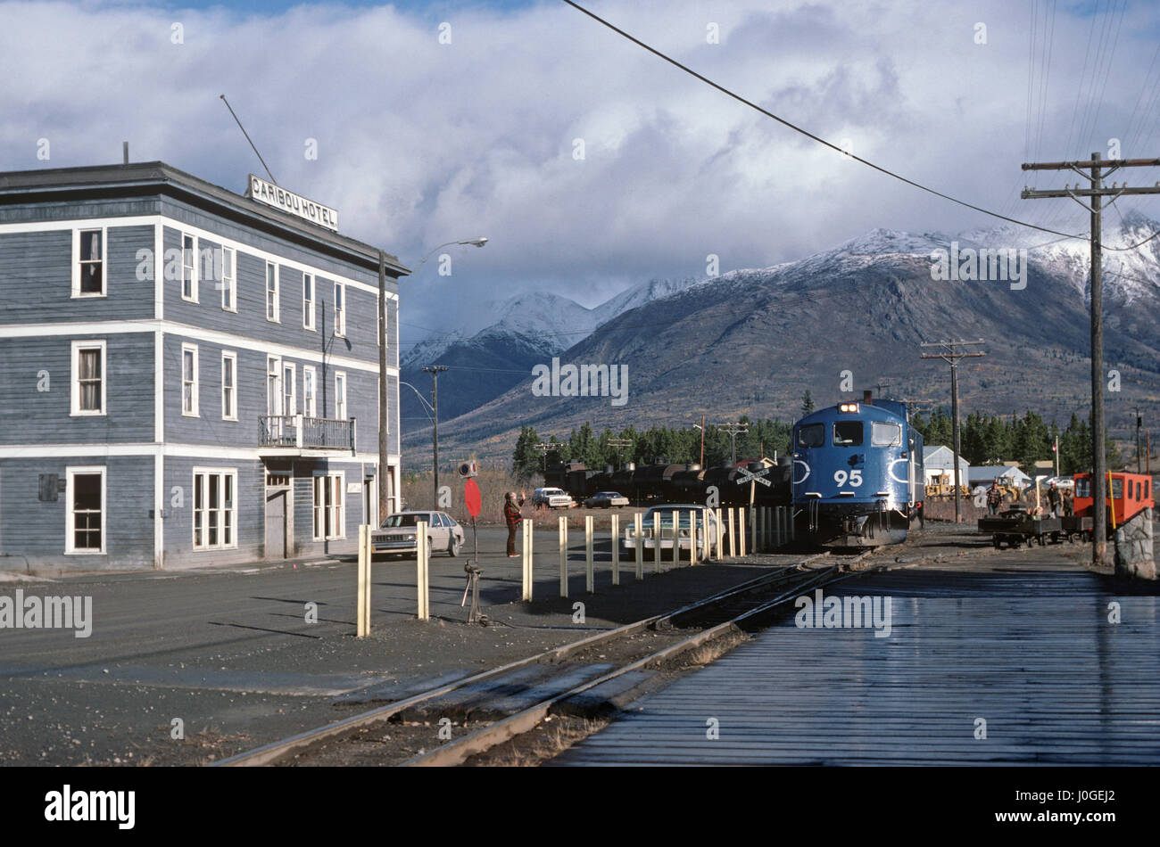 Diesel train tanker on White Pass and Yukon Route narrow gauge at ...