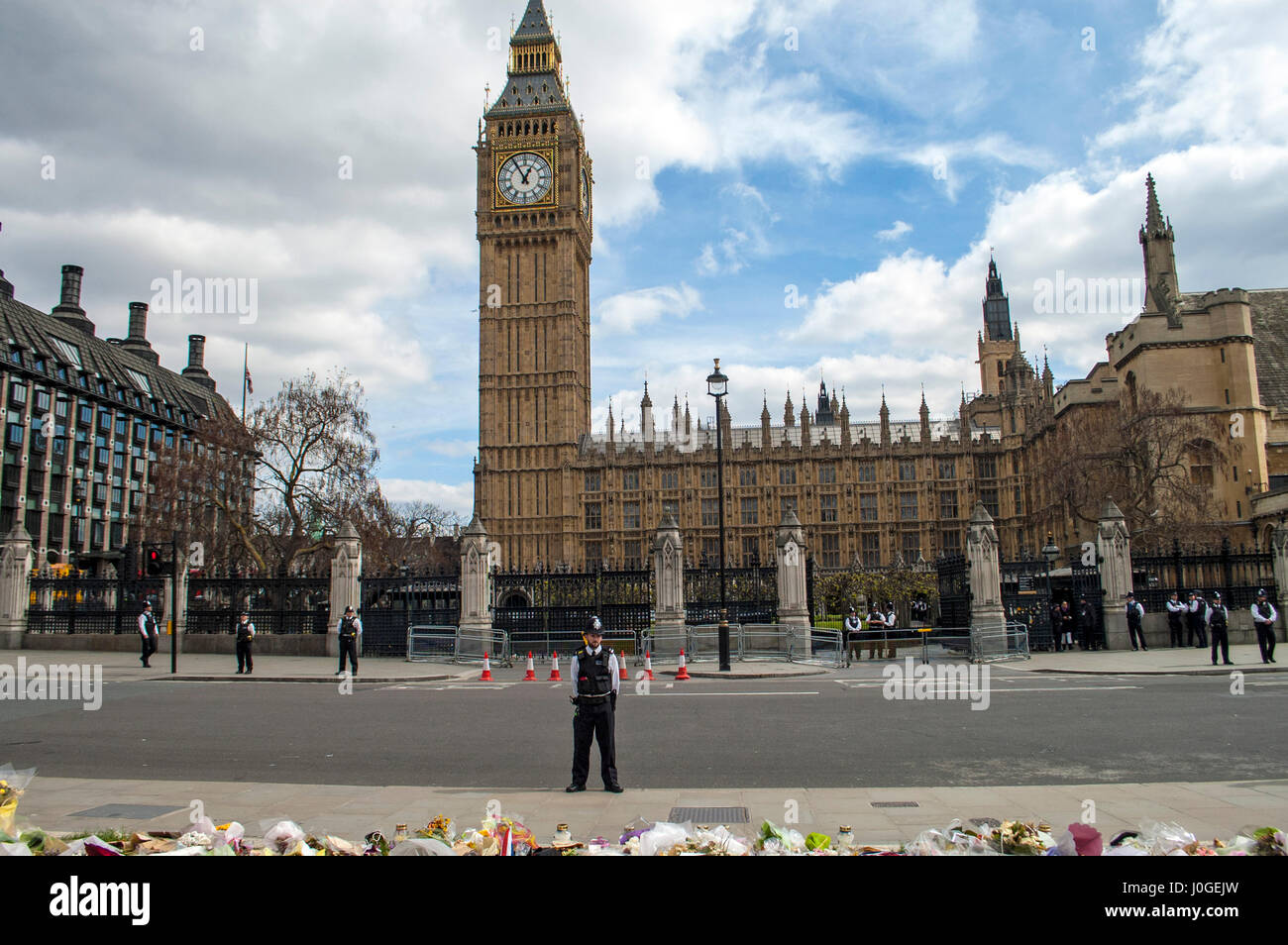 London, UK, 10/04/2017 The coffin of PC Keith Palmer passes through the ...