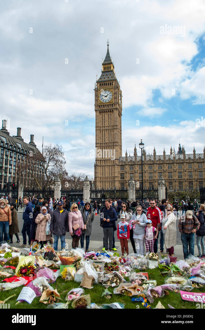London, UK, 10/04/2017 The coffin of PC Keith Palmer passes through the ...