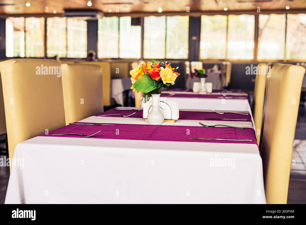 Close up Elegant Tabletop Setting Design for Four People Inside an ...