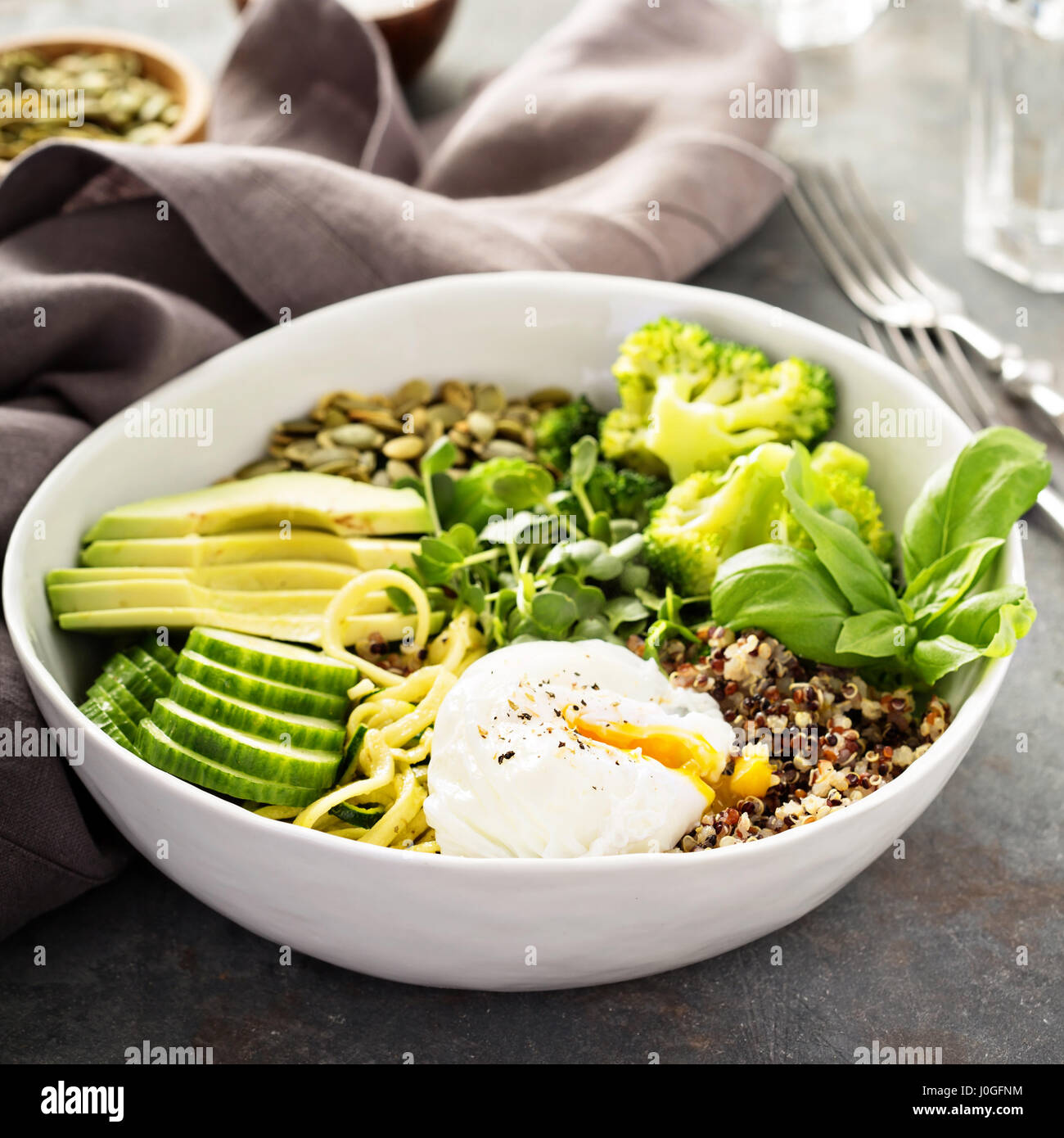 Green and healthy grain bowl Stock Photo - Alamy