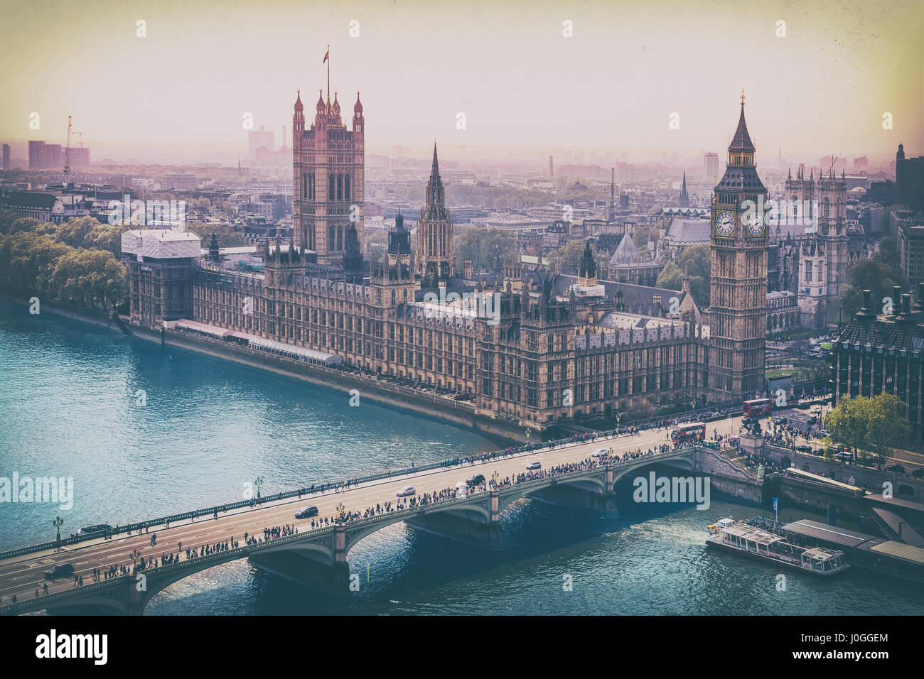 Skyline panorama from the London Eye, England Stock Photo - Alamy
