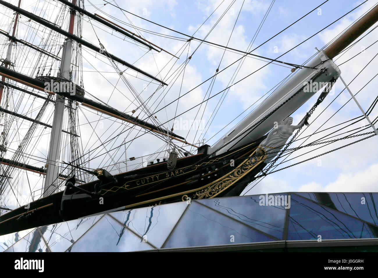 The Cutty Sark tea clipper ship, in a dock at Greenwich, London, UK ...