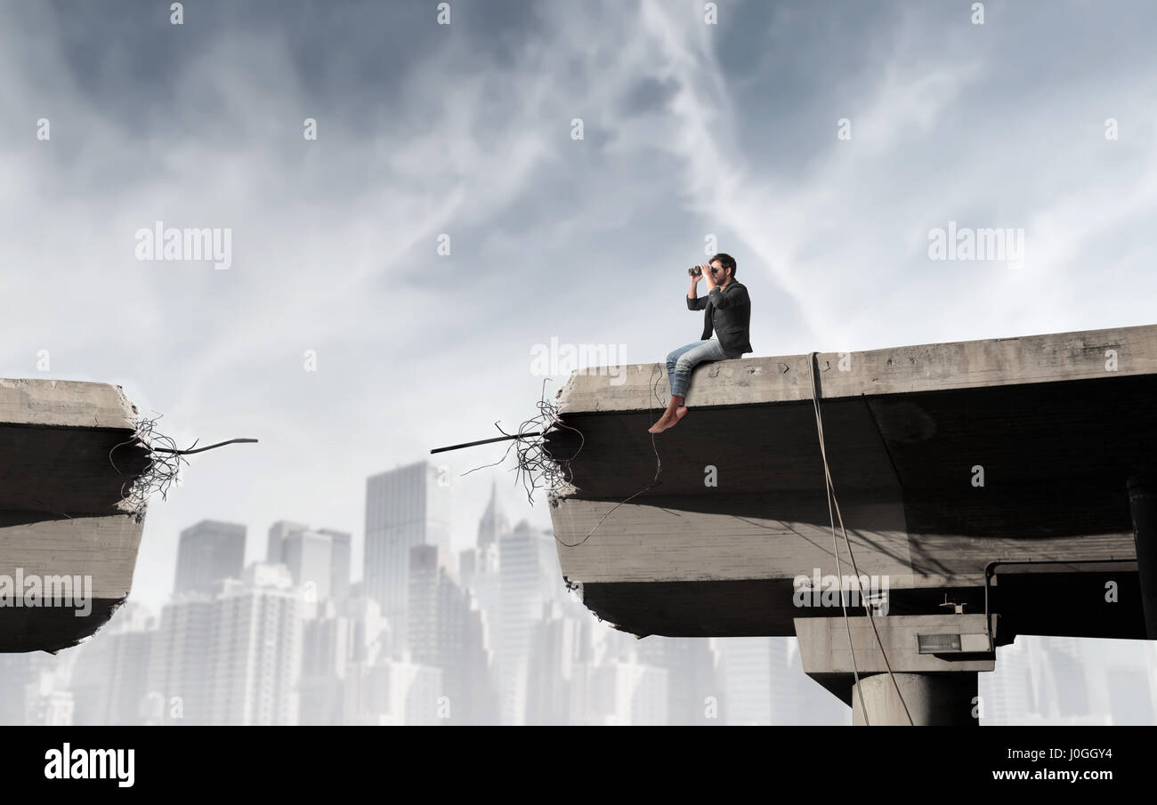 Funny man binoculars hi-res stock photography and images - Alamy