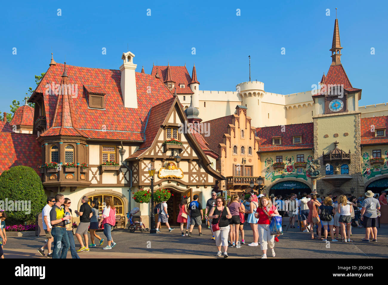 Epcot Germany Pavilion, People, Disney World, Orlando Florida HS Stock ...