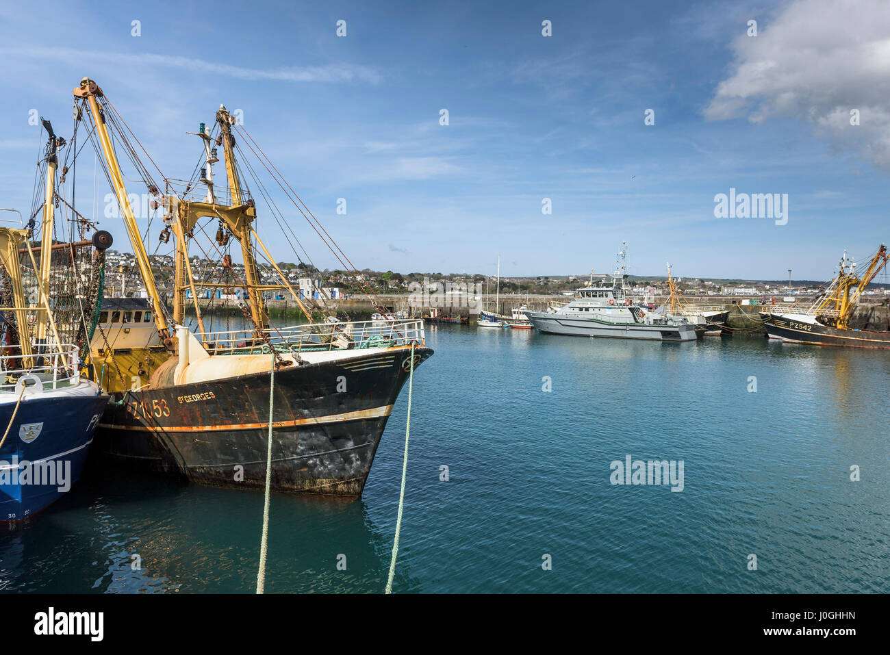 Newlyn Fishing Port Fishing fleet Harbour Harbor Fishing boats Fishing ...