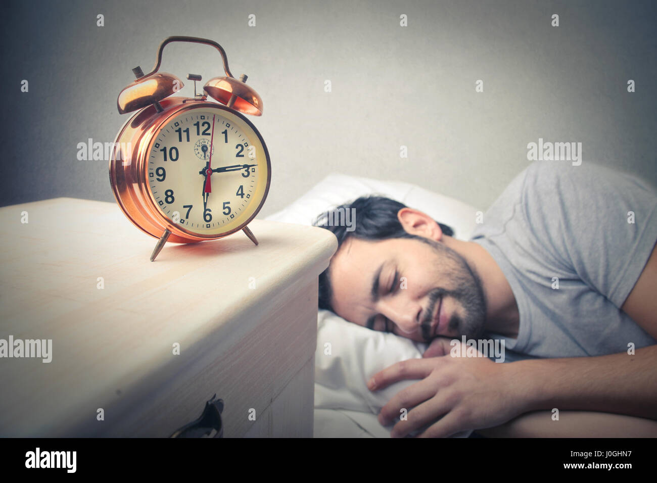 Man Sleeping Bed Night Pillow Stock Photos & Man Sleeping Bed Night ...