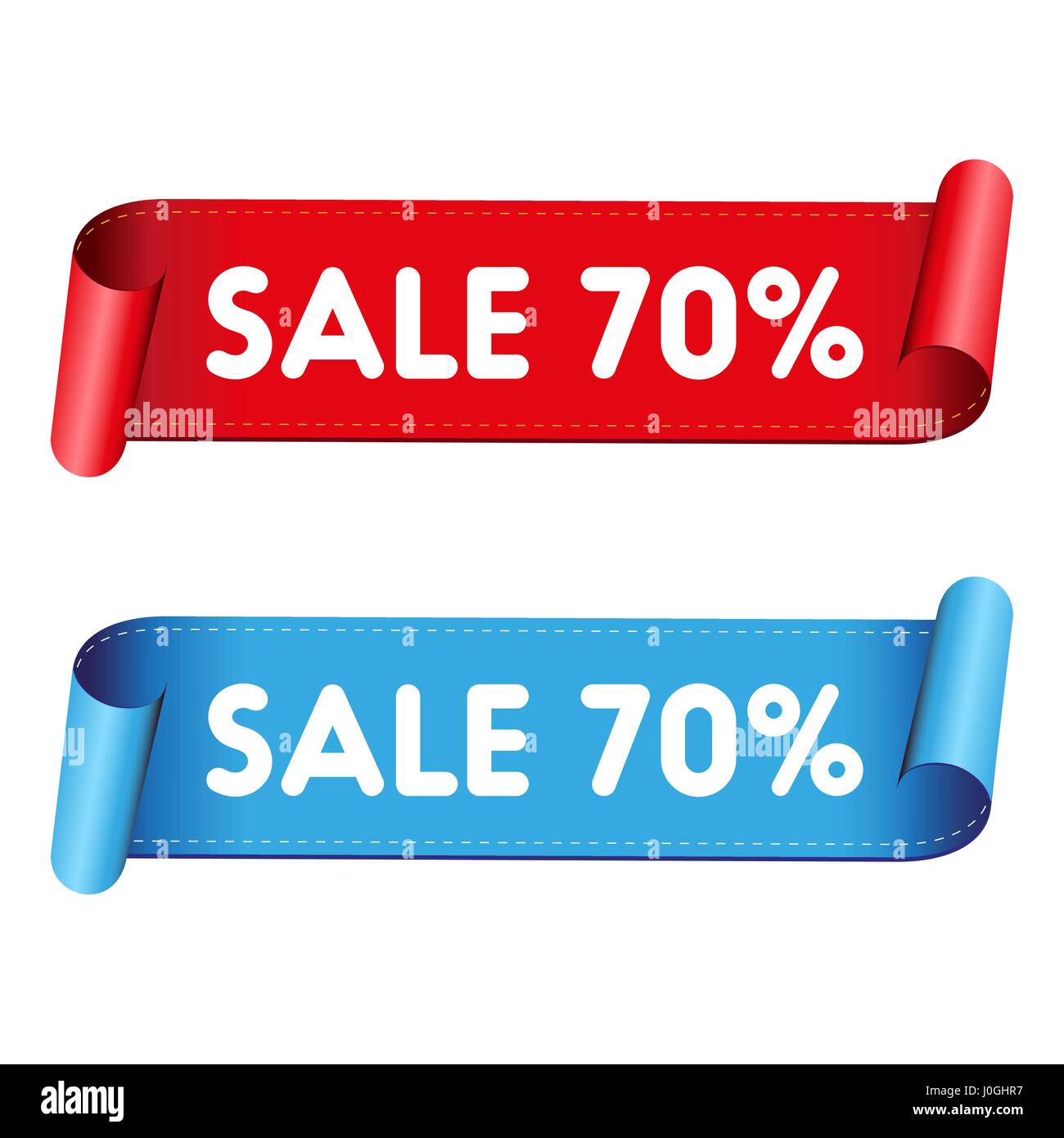 Red ribbon realistic banner Cut Out Stock Images & Pictures - Alamy