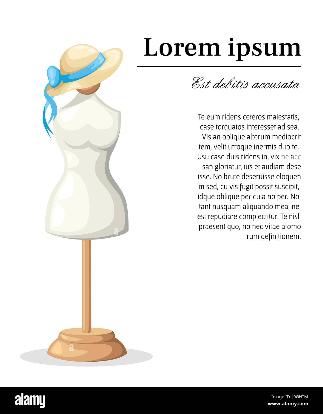 Dummy Female body vintage mannequin dummy for female body. Flat design ...