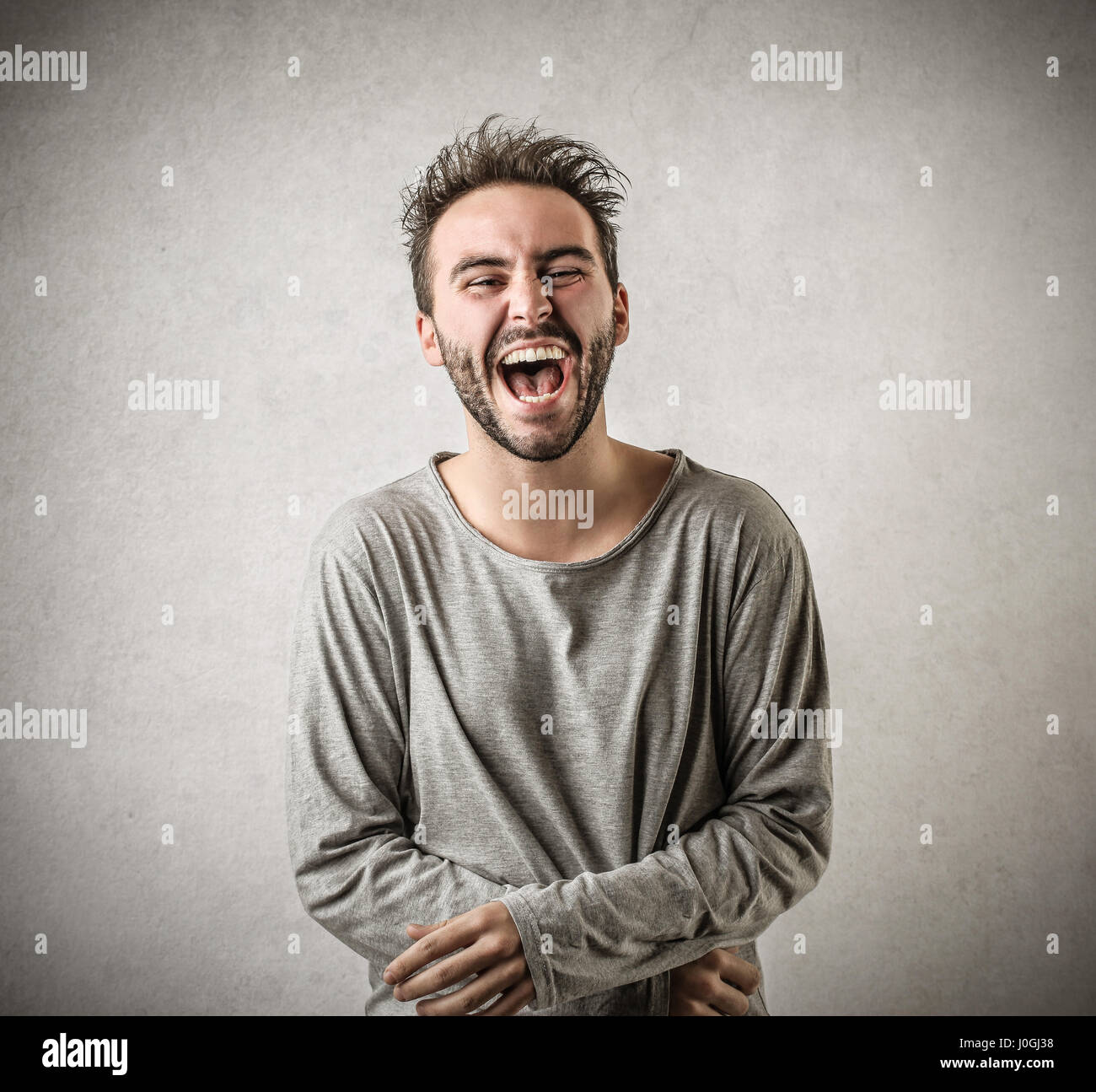 Man laughing inside Stock Photo - Alamy