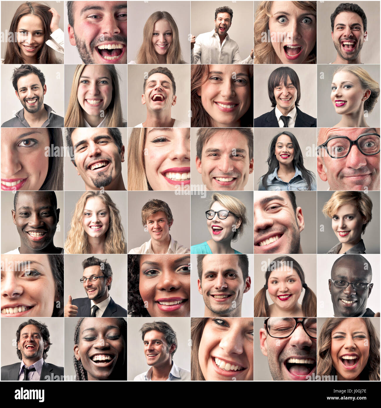 Collage of faces Stock Photo - Alamy