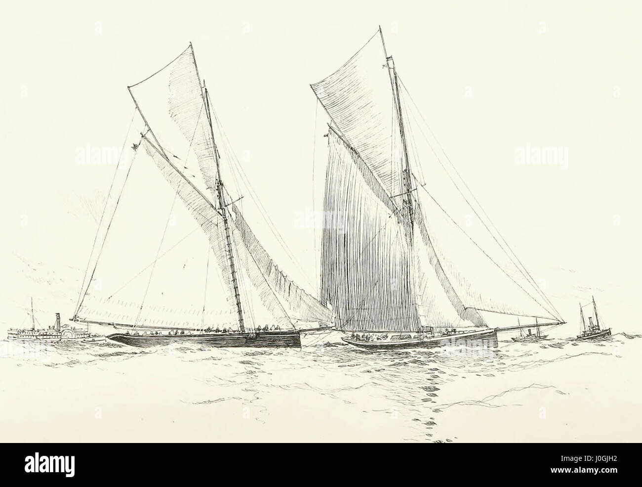 The Puritan - Genesta Foul, September 8, 1885 - America's Cup Stock ...