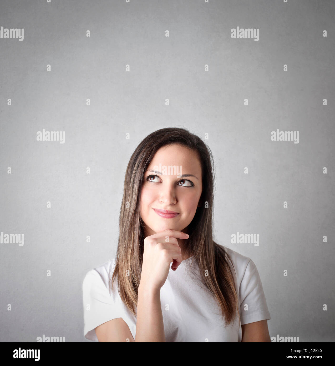 Woman thinking inside Stock Photo - Alamy