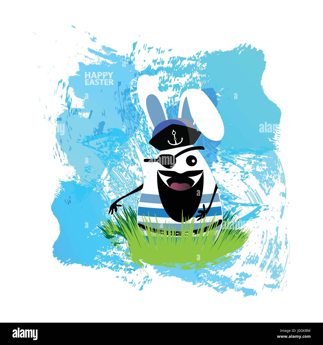 Easter illustration for your design. Cheerful egg-rabbit symbol of a ...